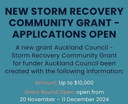 New Storm Recovery Community Grant – Applications open - Auckland North ...